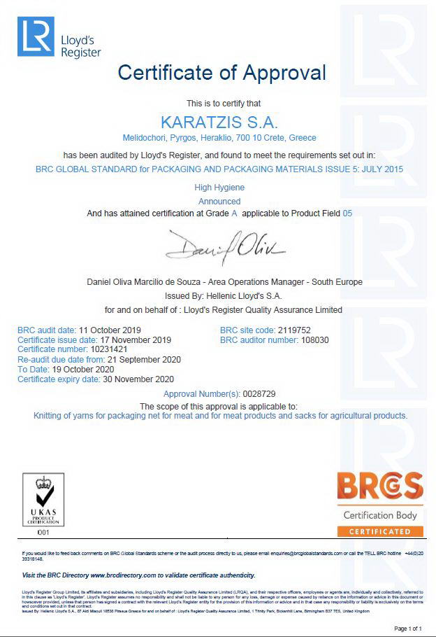 KARATZIS S.A. | QUALITY POLICY - CERTIFICATES